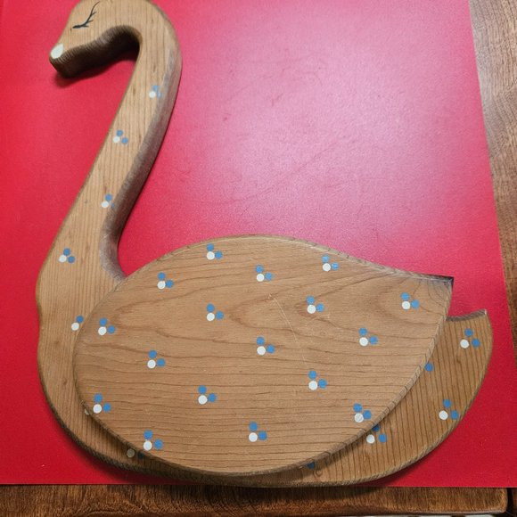 Accents | Vintage Wooden Goose Shaped Painted Floral Wall Mounted Note ...